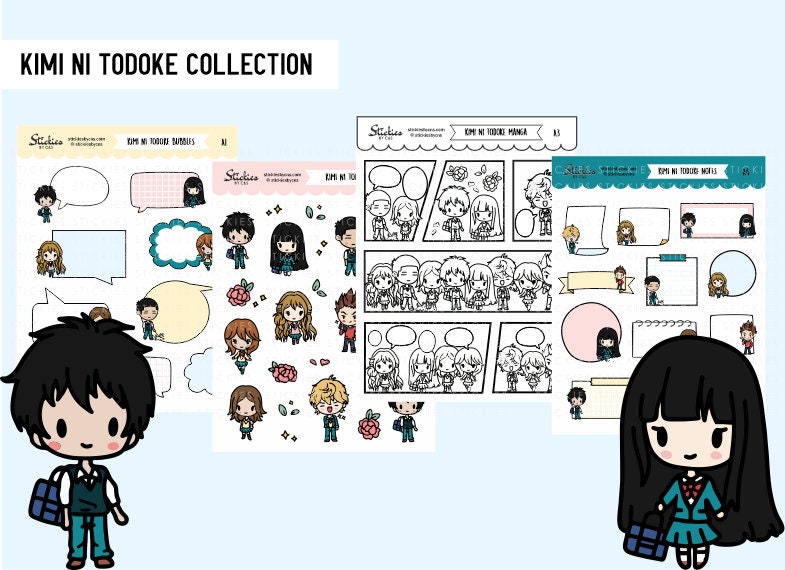 Kimi Ni Todoke Stickers | Shojo Stickers | Shoujo Couple Manga Sticker ...