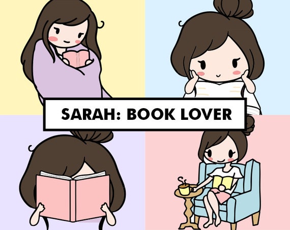 Sarah Reading Sticker Reading Log Studying Book Lover - Etsy