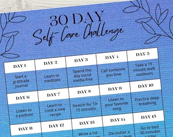 30 Days Self Care Challenge Digital File - Etsy