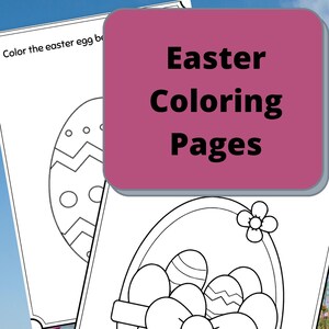 Easter Themed Coloring Pages for Kids-coloring Pages-digital Download ...