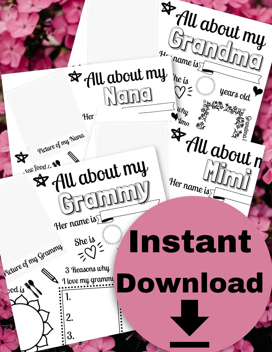 Mother's Day Worksheet-all About Grandma-nana-questionnaire-kid ...