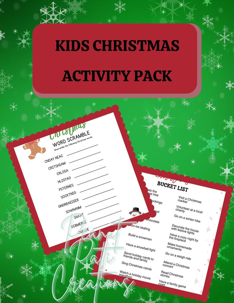 Christmas Kids Activity Pack printable Christmas Activities for Kids at ...