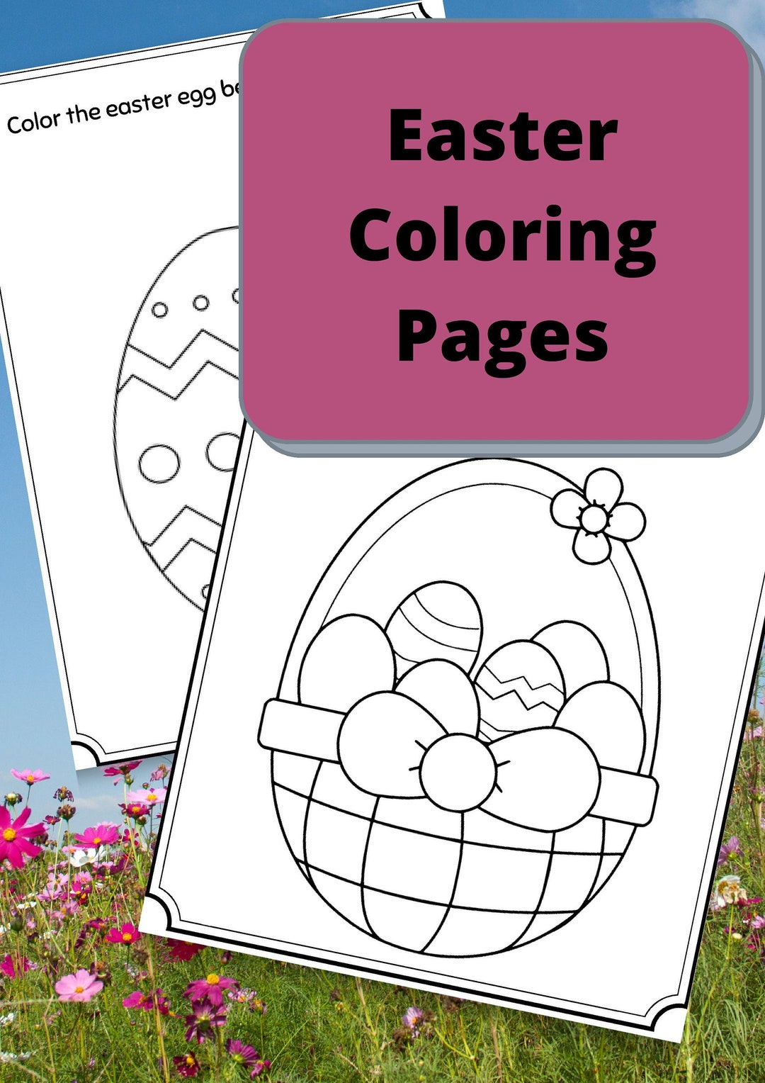 Easter Themed Coloring Pages for Kids-coloring Pages-digital Download ...