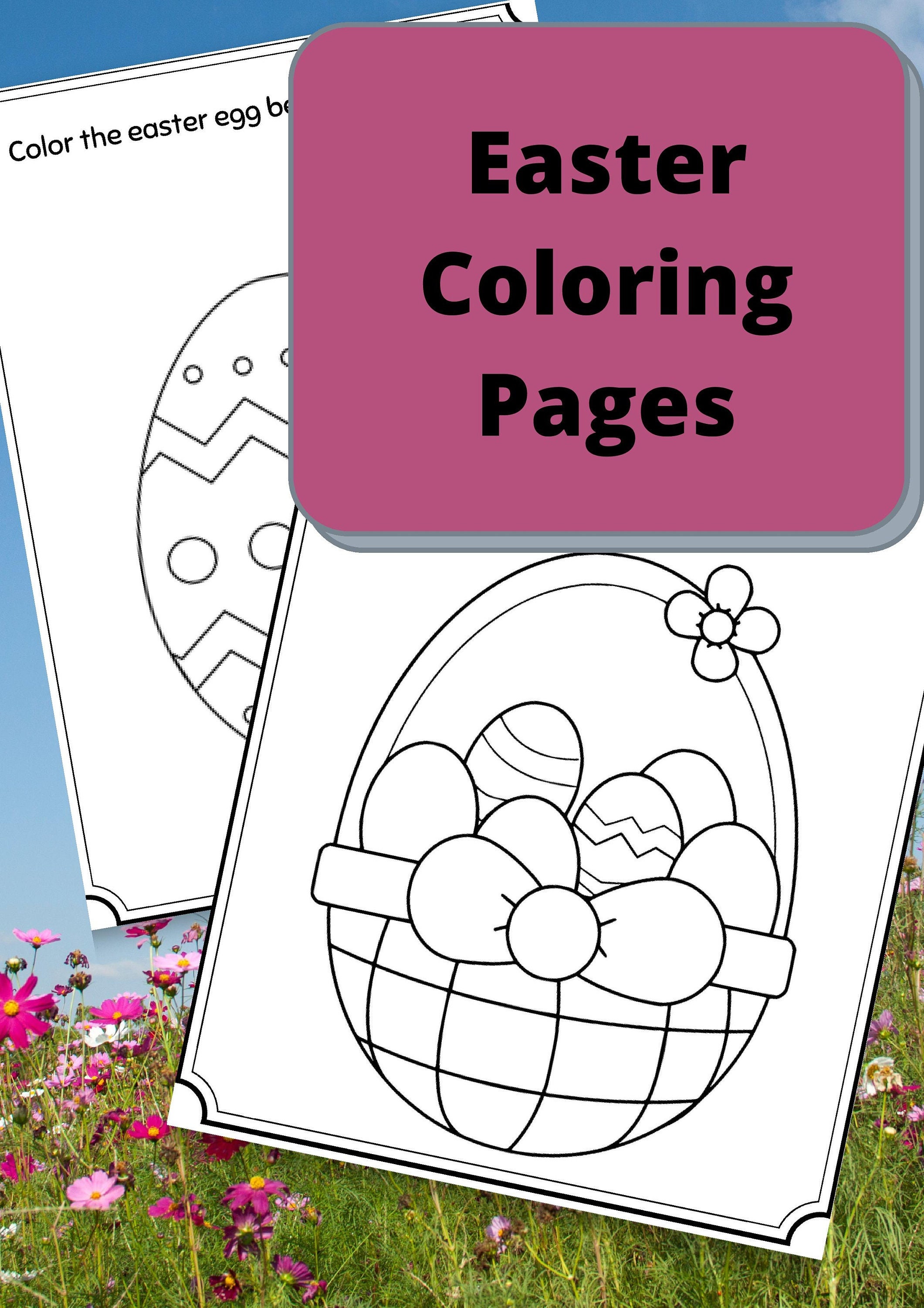 Easter Themed Coloring Pages for Kids-coloring Pages-digital Download ...