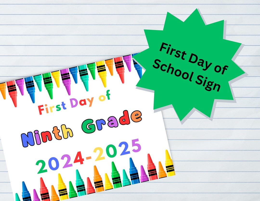 First & Last Day of Ninth Grade Sign-photo Prop-school Sign-first Day ...