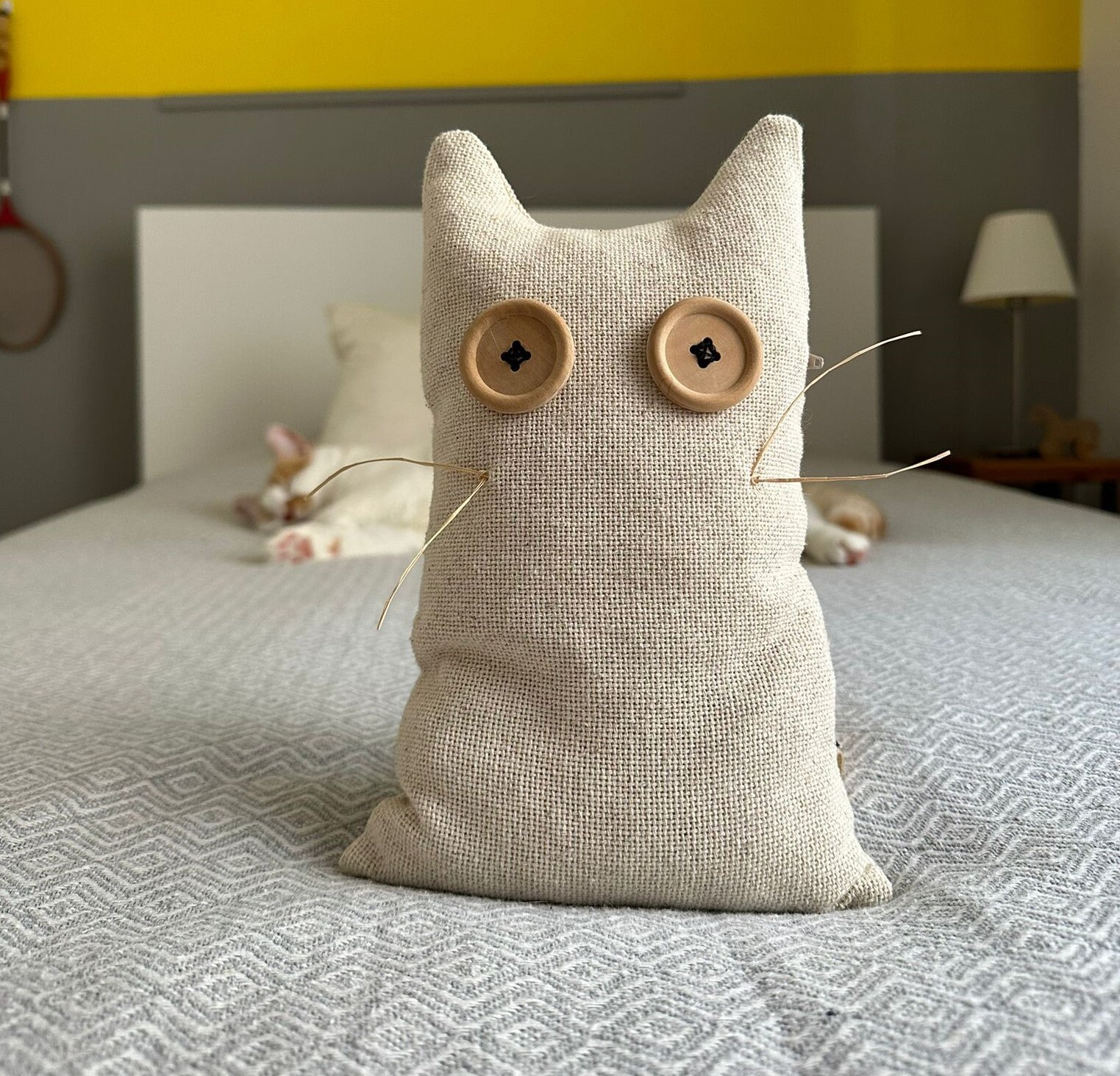 Door Stop Cat / Door Stopper Fabric/ Türstopper / Raw Fabric Door Stop ...