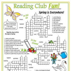 Signs of Spring Everywhere Printable Crossword Puzzle - Educational ...