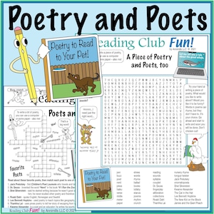 Poets and Poetry Printable Puzzle Set - Educational Games - Etsy