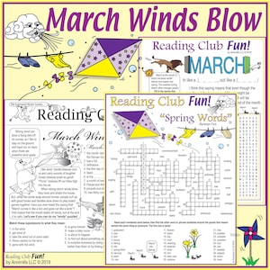 March Winds Blow Spring Printable Puzzle Activity Set | Etsy