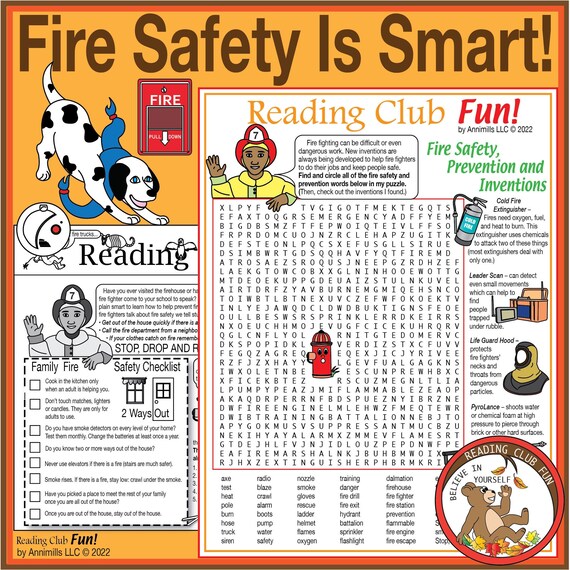 Fire Safety is Smart Printable Puzzle Set Fire Prevention - Etsy