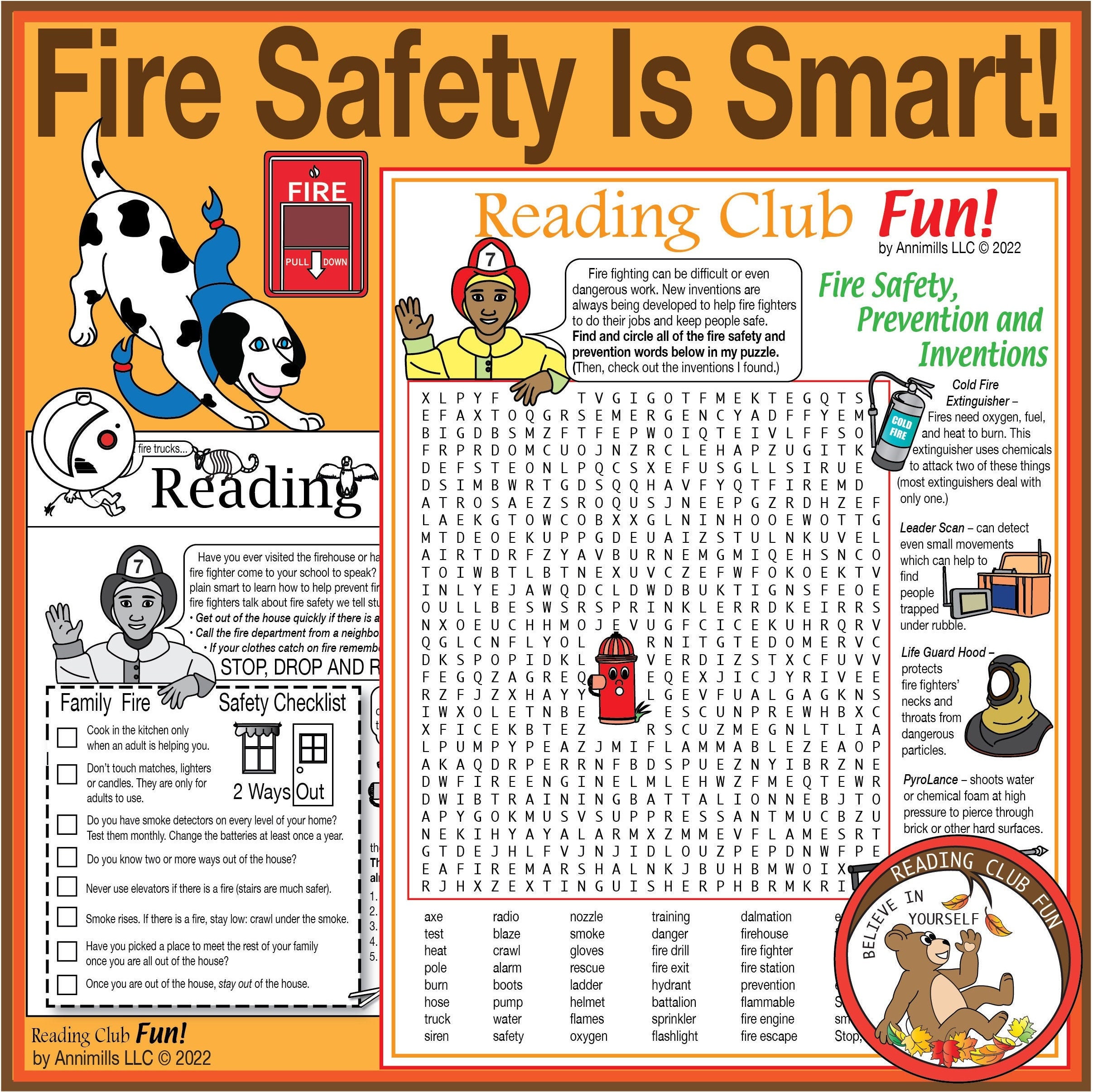 Fire Safety is Smart Printable Puzzle Set - Fire Prevention, Safety ...