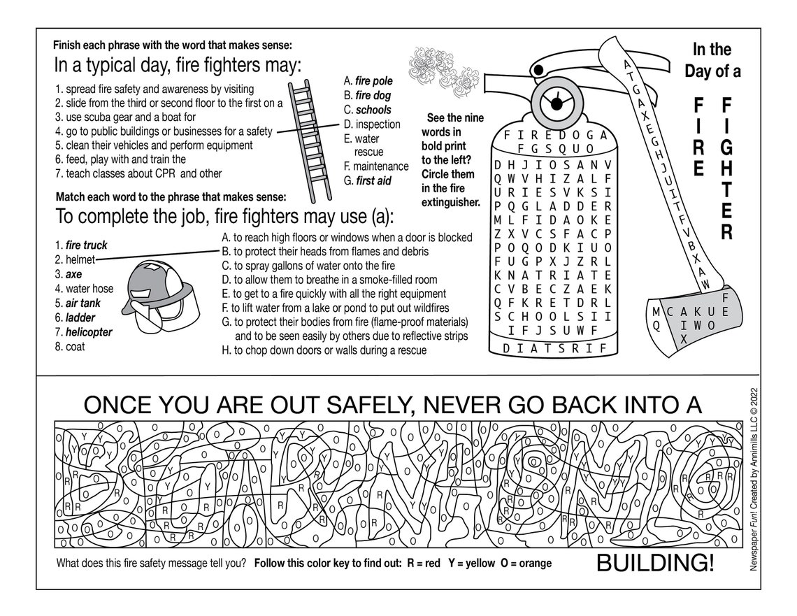Fire Safety is Smart Printable Puzzle Set - Fire Prevention, Safety ...