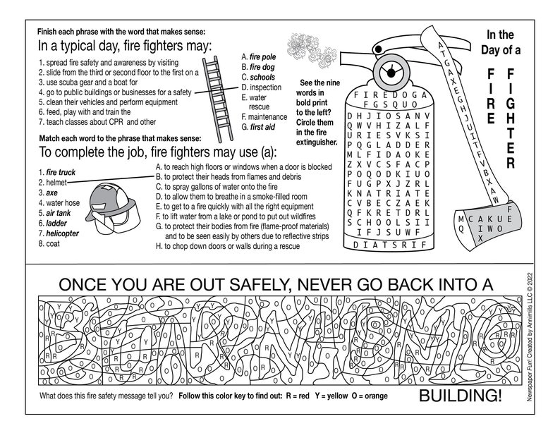 Fire Safety is Smart Printable Puzzle Set - Fire Prevention, Safety ...