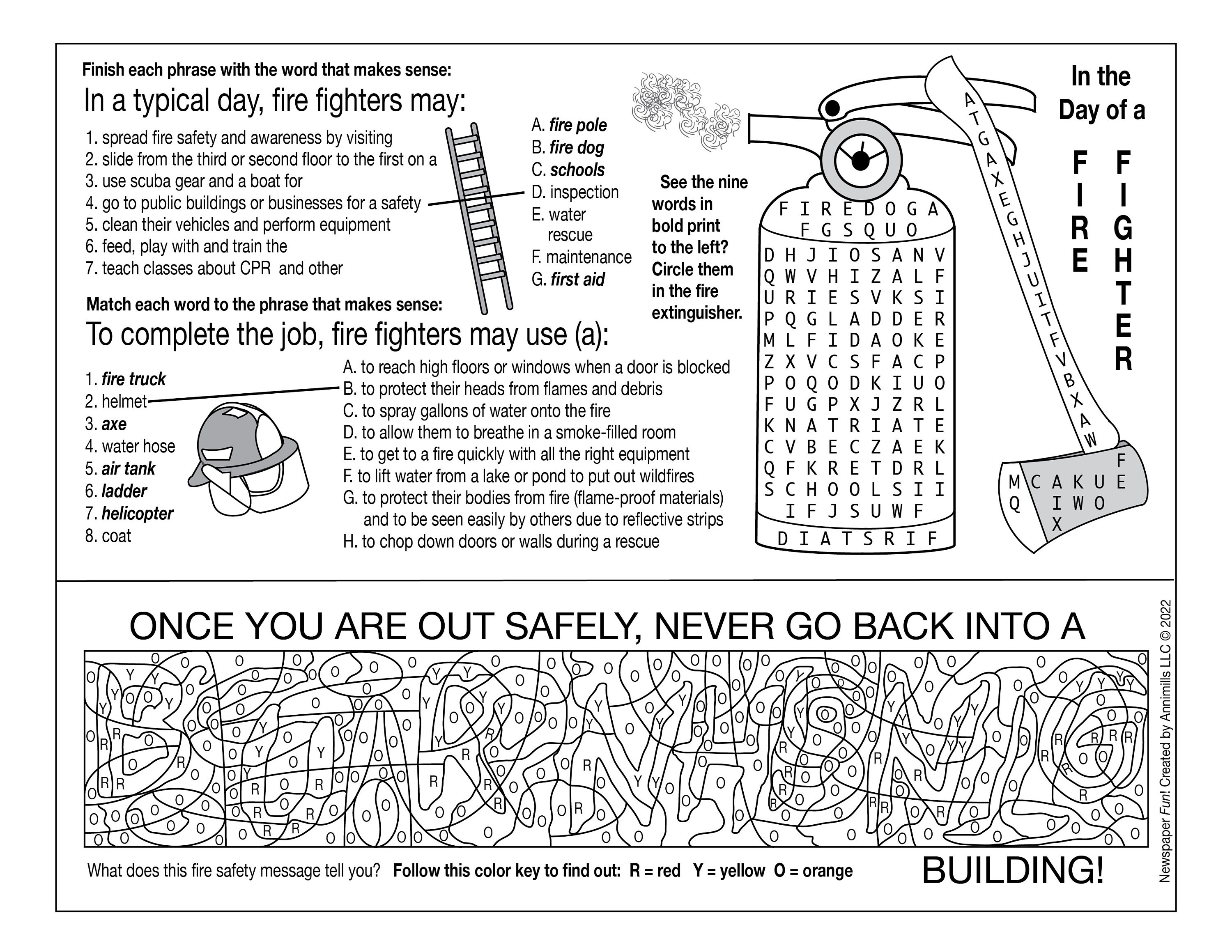 Fire Safety is Smart Printable Puzzle Set - Fire Prevention, Safety ...