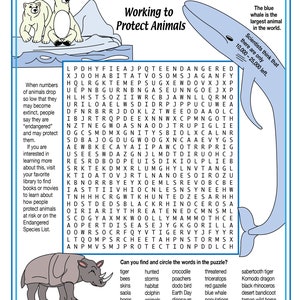 Earth Day - Endangered Animals Printable Puzzle Set Activity - Etsy