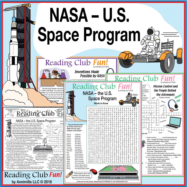 Exploring Space Printable Puzzle Bundle: NASA, Moon Landing, Astronauts ...