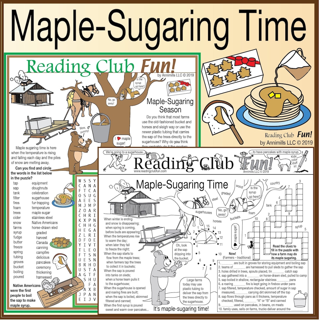 Maple Sugaring Time Traditions Printable Puzzle Activity - Etsy