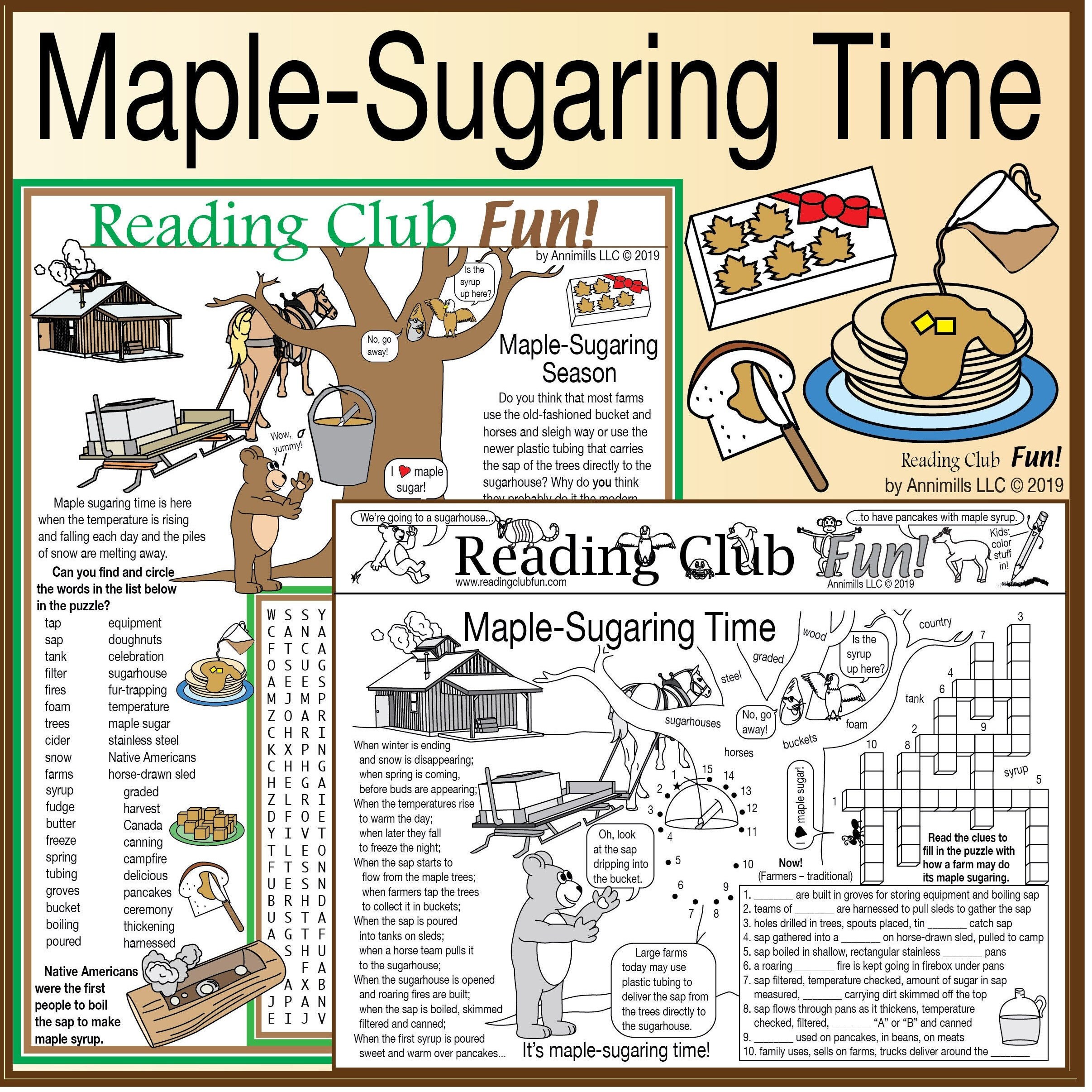 Maple Sugaring Time Traditions Printable Puzzle Activity - Etsy
