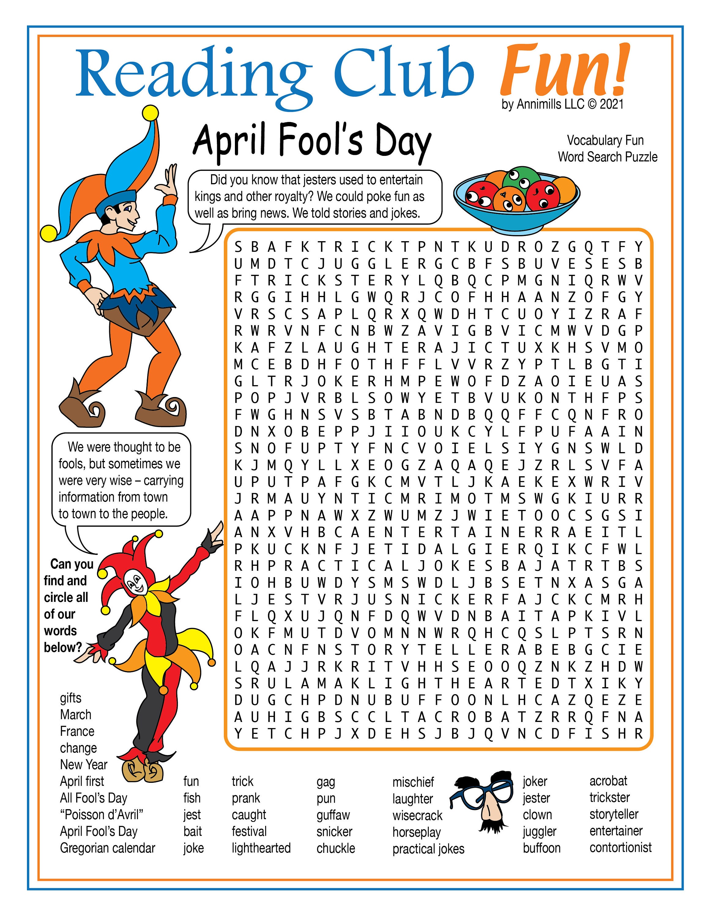 April Fools' Day Printable Puzzle Bundle – History, Vocabulary ...