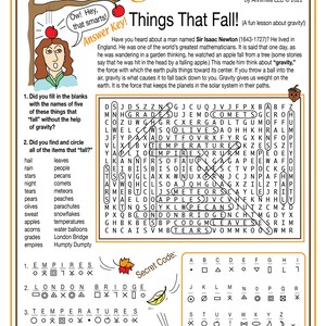 Things That Fall -- Fun With Gravity -- Intro to Sir Isaac Newton Word ...