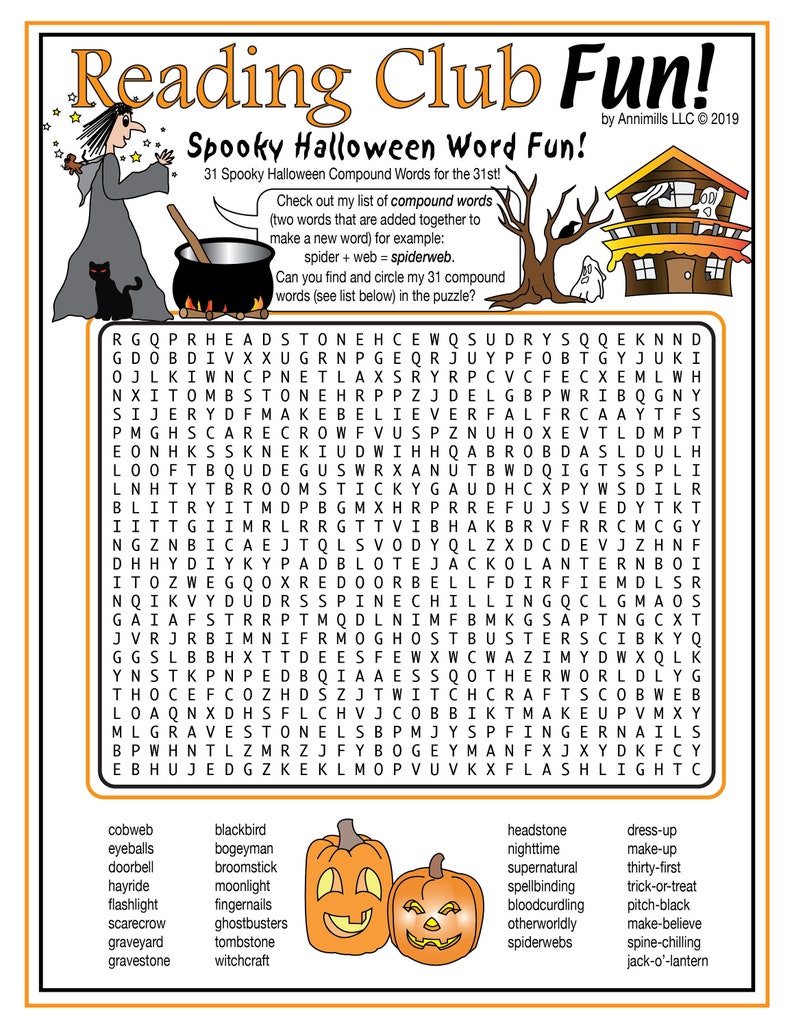 Halloween Homophones Puzzle Pack – Activity Set, Word Search, Log ...