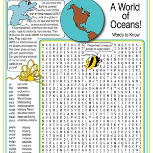 World of Oceans Activity Set Earth Day Printable Puzzles Activity - Etsy