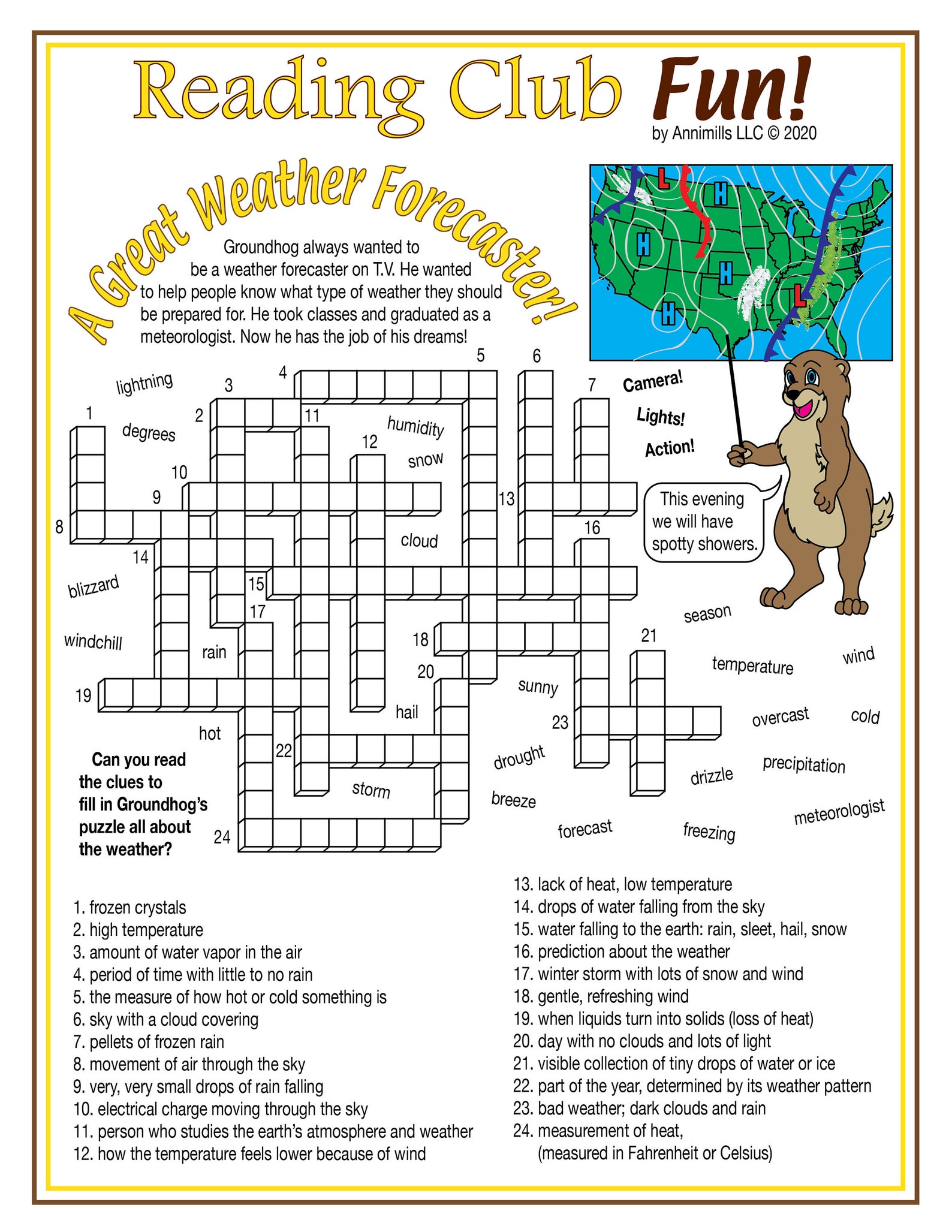 Groundhog Day and Weather – Printable Activity Set, Word Searches ...