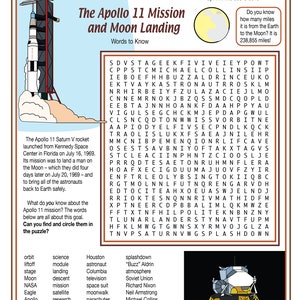 Apollo 11 Moon Landing – Printable Puzzles and Photo Set – With BONUS ...