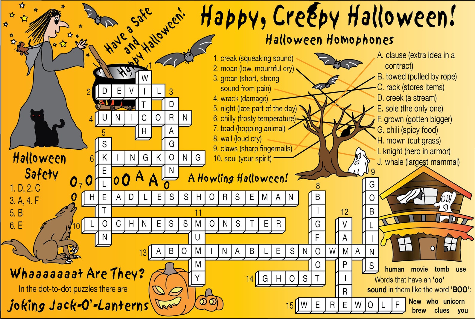 Halloween Homophones Puzzle Pack – Activity Set, Word Search, Log ...