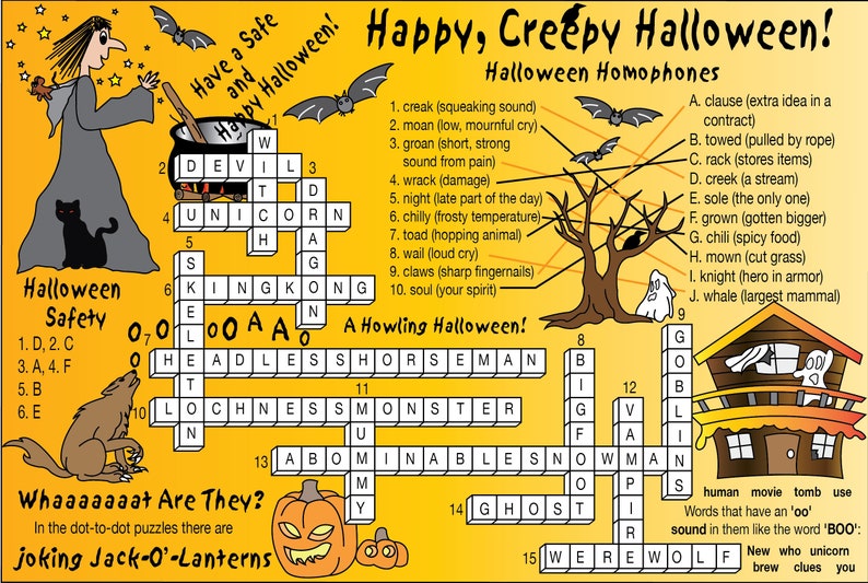 Halloween Homophones Puzzle Pack – Activity Set, Word Search, Log ...
