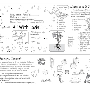 Farmers Market Two-page Printable Activity Set, Word Searches ...