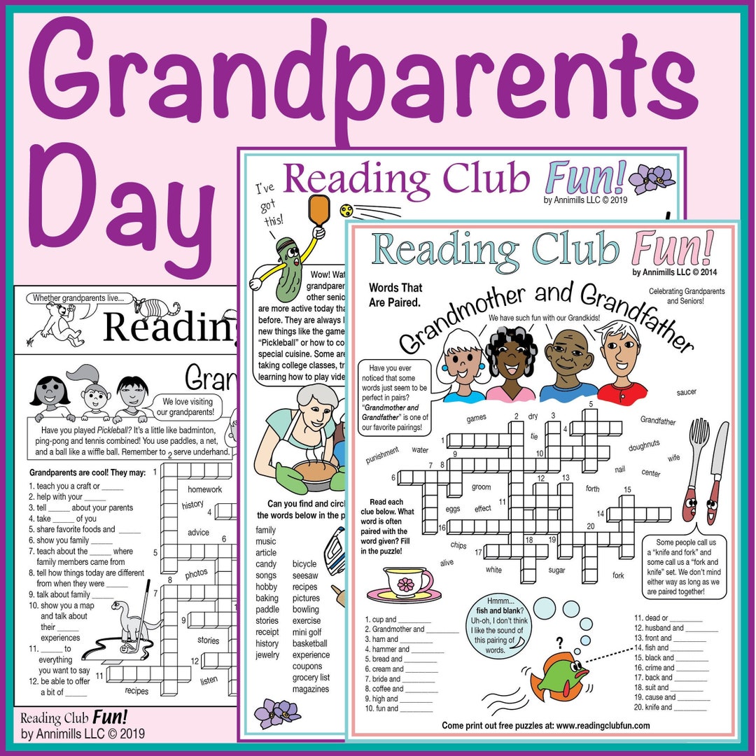Grandparents Day Printable Two-page Activity Set and More Educational ...