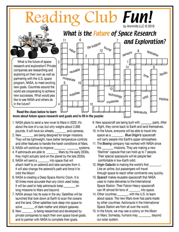 Space Exploration Crossword Puzzle