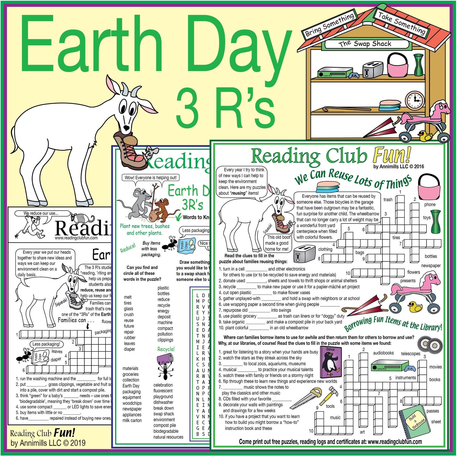 Earth Day 3 R's Printable Puzzle Pack Activity Set - Etsy
