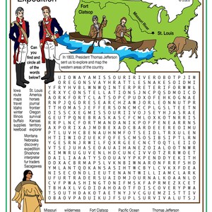 Lewis & Clark United States Expedition - Two Page Puzzle Activity Set ...
