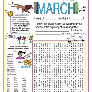 March Winds Blow Spring Printable Puzzle Activity Set - Etsy