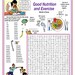 Nutrition and Exercise Printable Puzzles – Healthy Eating, Cooking ...