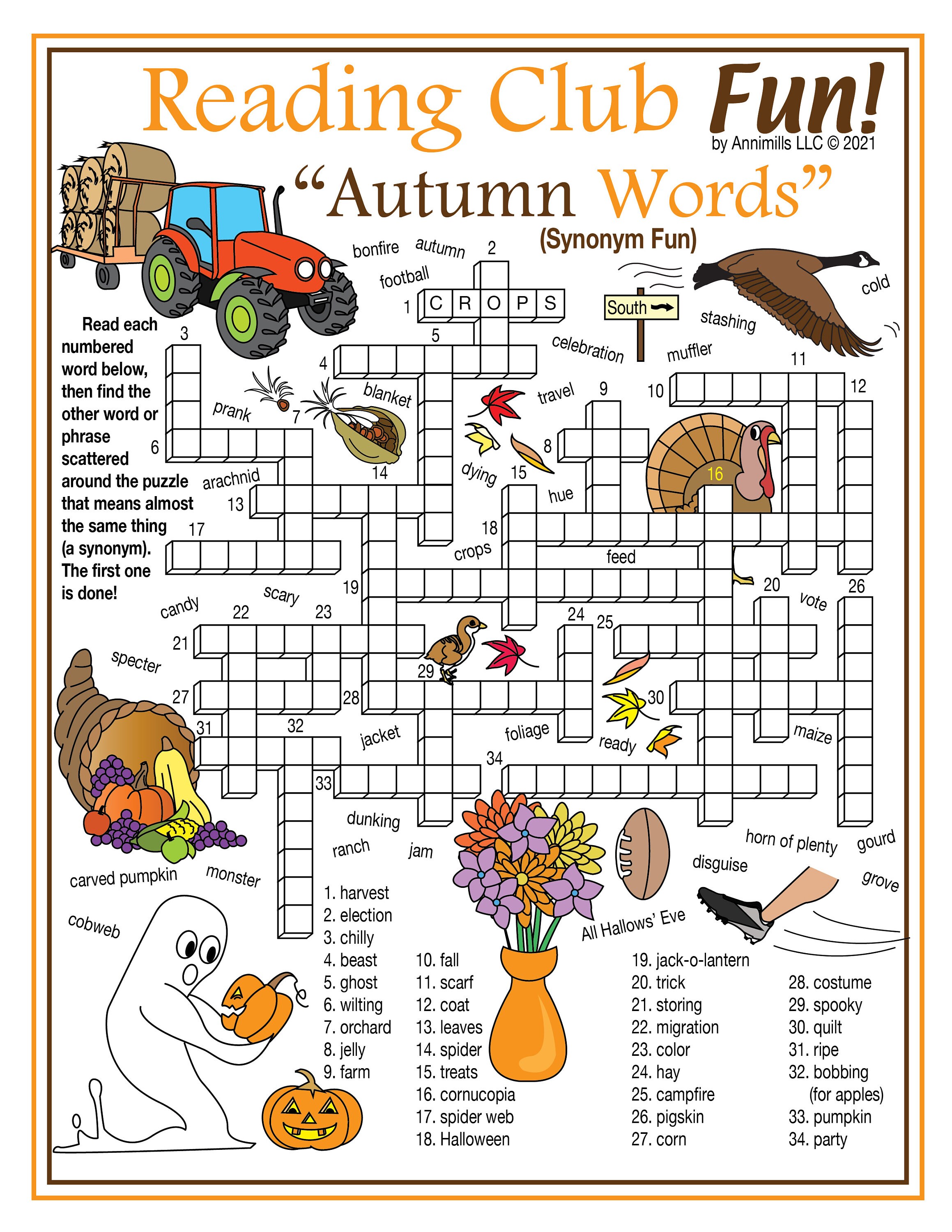 Synonyms for All Seasons – Printable Vocabulary Puzzle Bundle – Fall ...