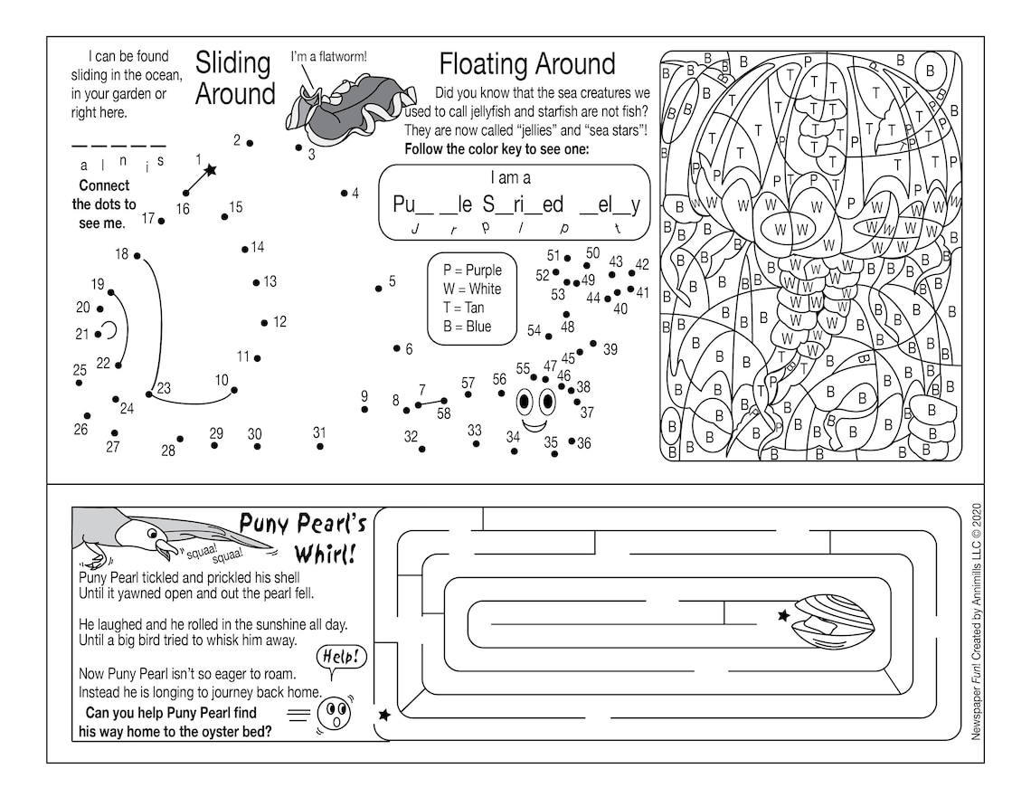 Ocean Invertebrates - Printable Activity Set and Word Search Puzzle - Etsy
