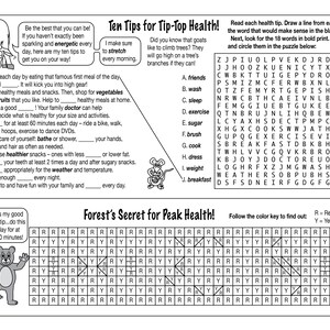 Nutrition and Food Groups -- Printable Two-page Activity Set and Word ...