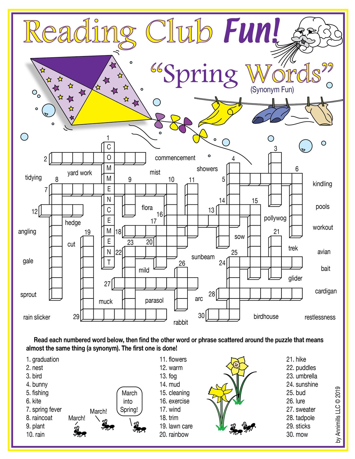 March Winds Blow Spring Printable Puzzle Activity Set - Etsy