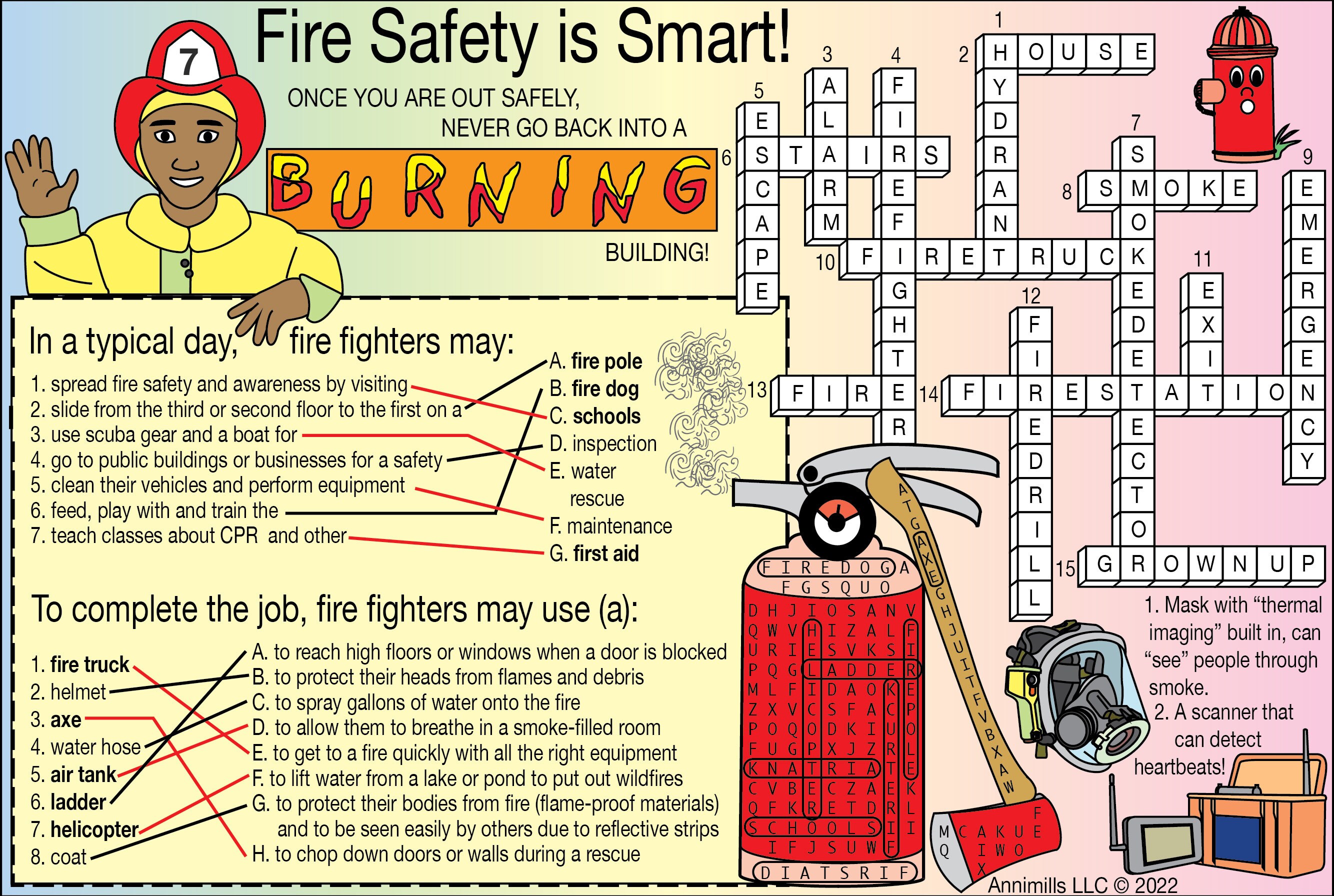Fire Safety is Smart Printable Puzzle Set - Fire Prevention, Safety ...
