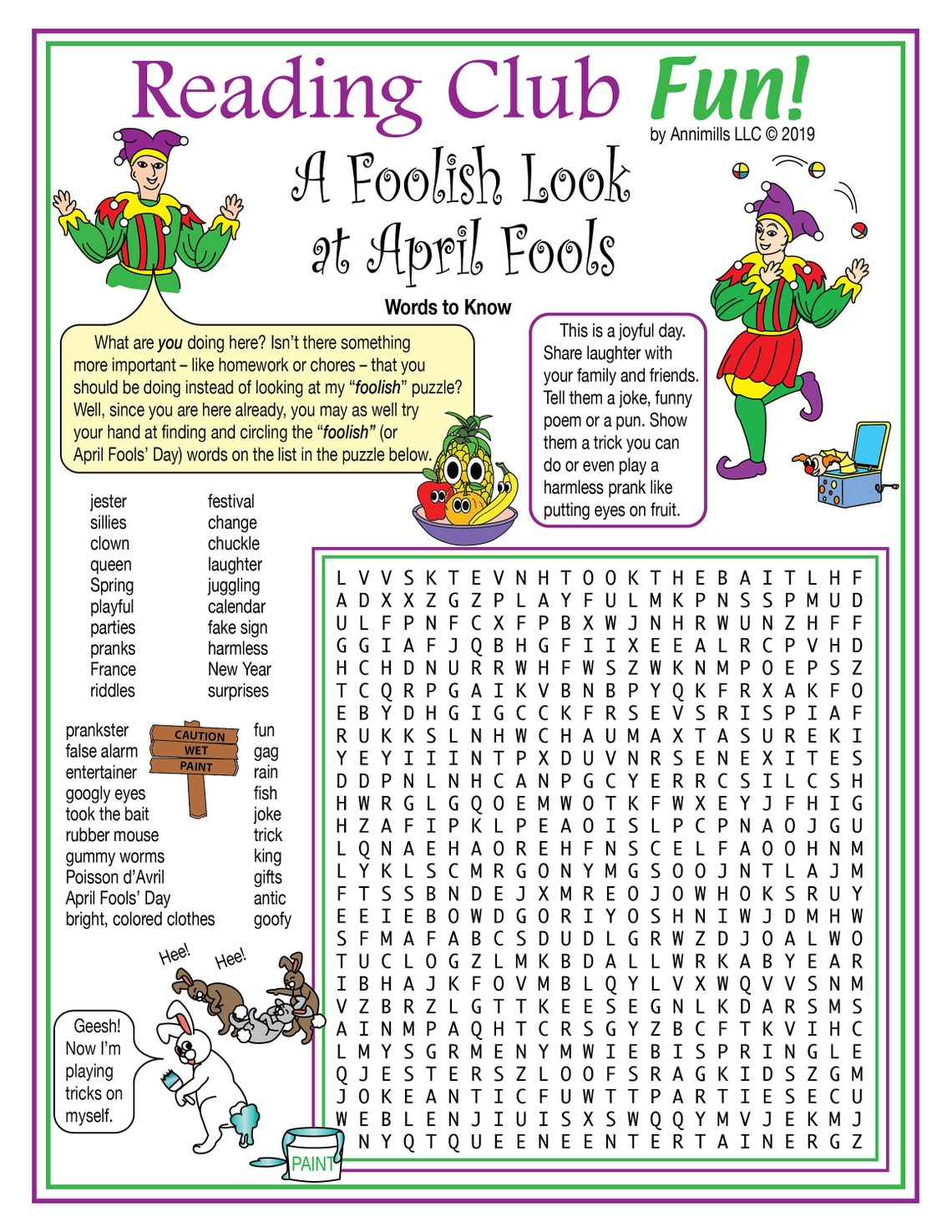 April Fools' Day Printable Puzzle Bundle – History, Vocabulary ...