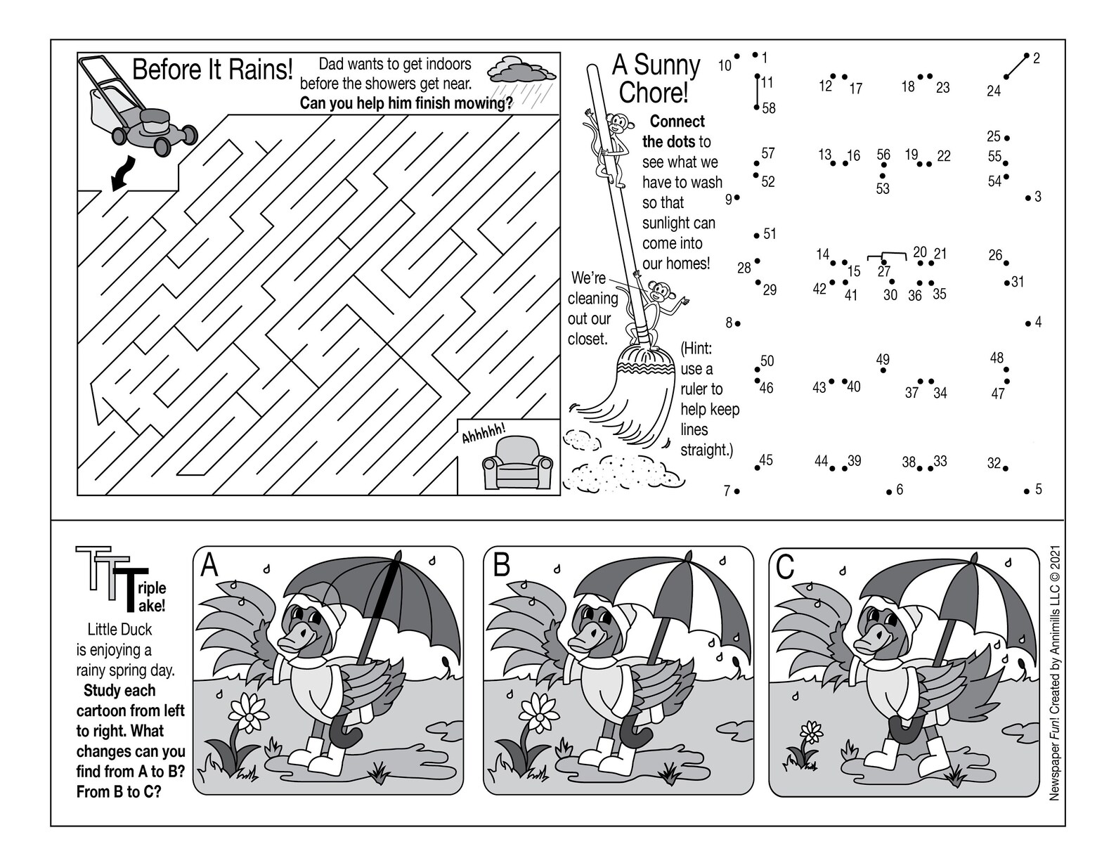 Get Ready for Spring - Printable Activity Puzzle Set and Rhyming ...