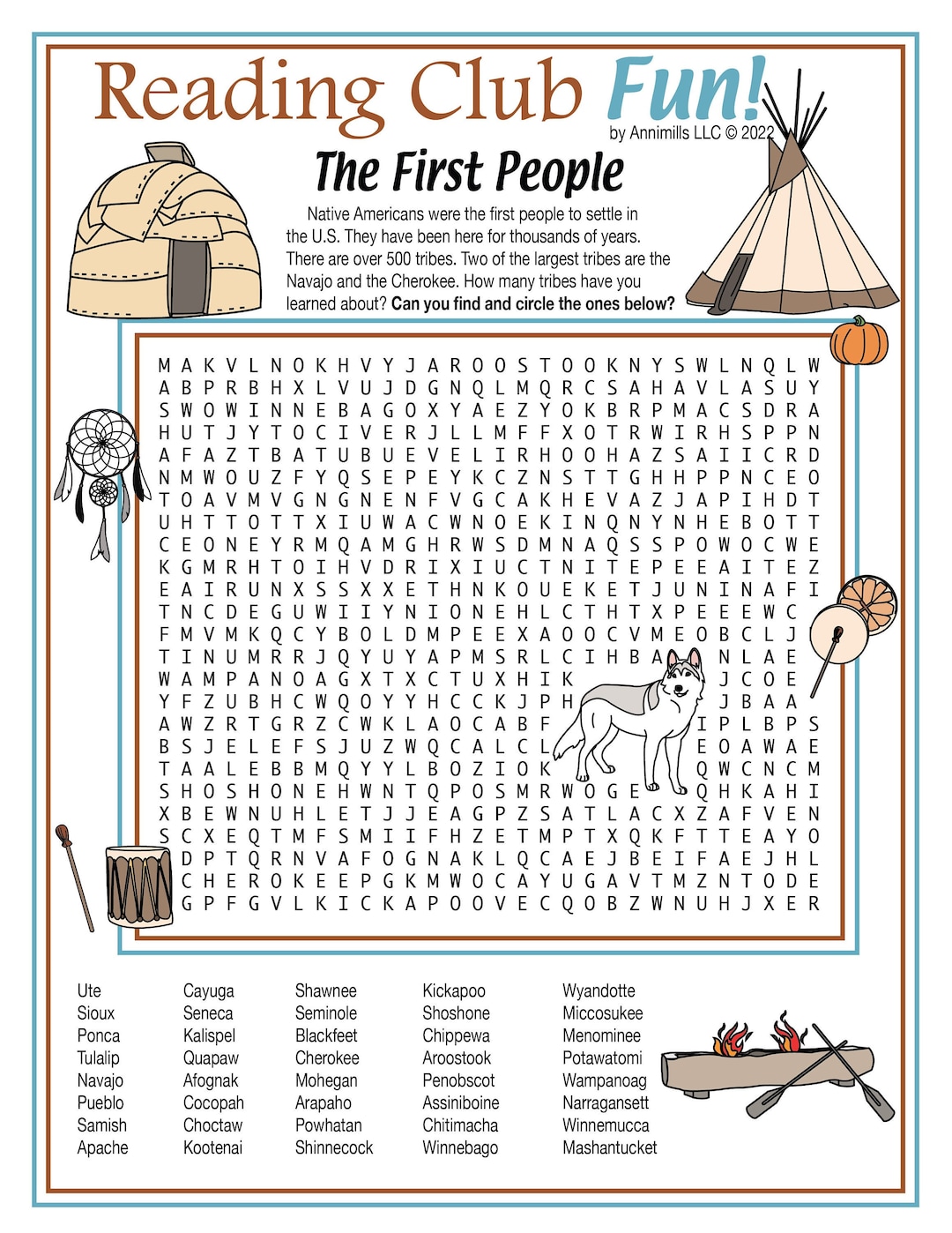 The First People (native Americans) Printable Word Search Puzzle - Etsy