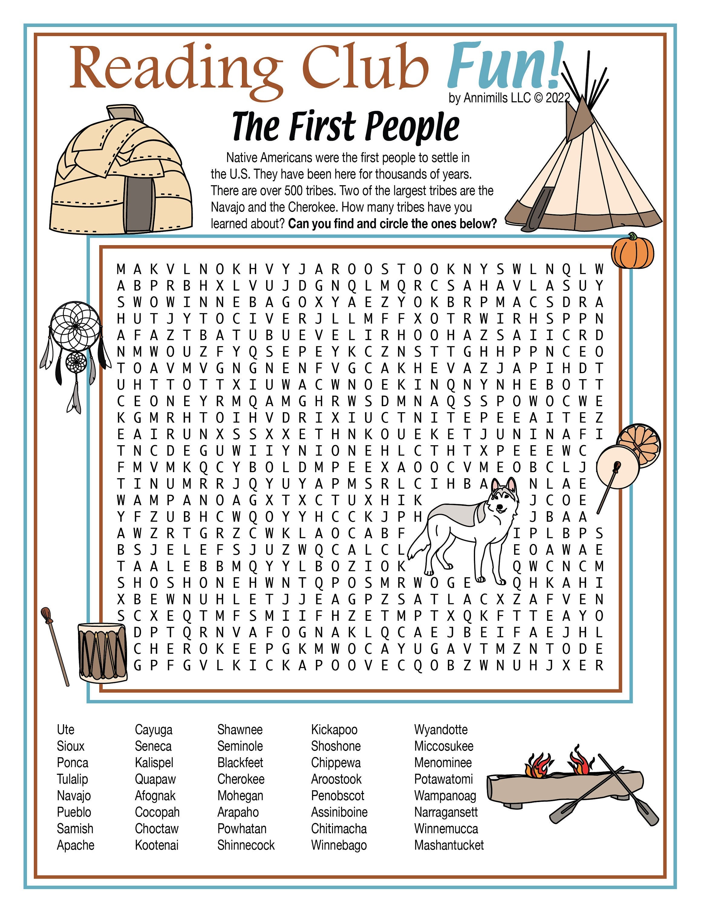 The First People native Americans Printable Word Search Puzzle - Etsy