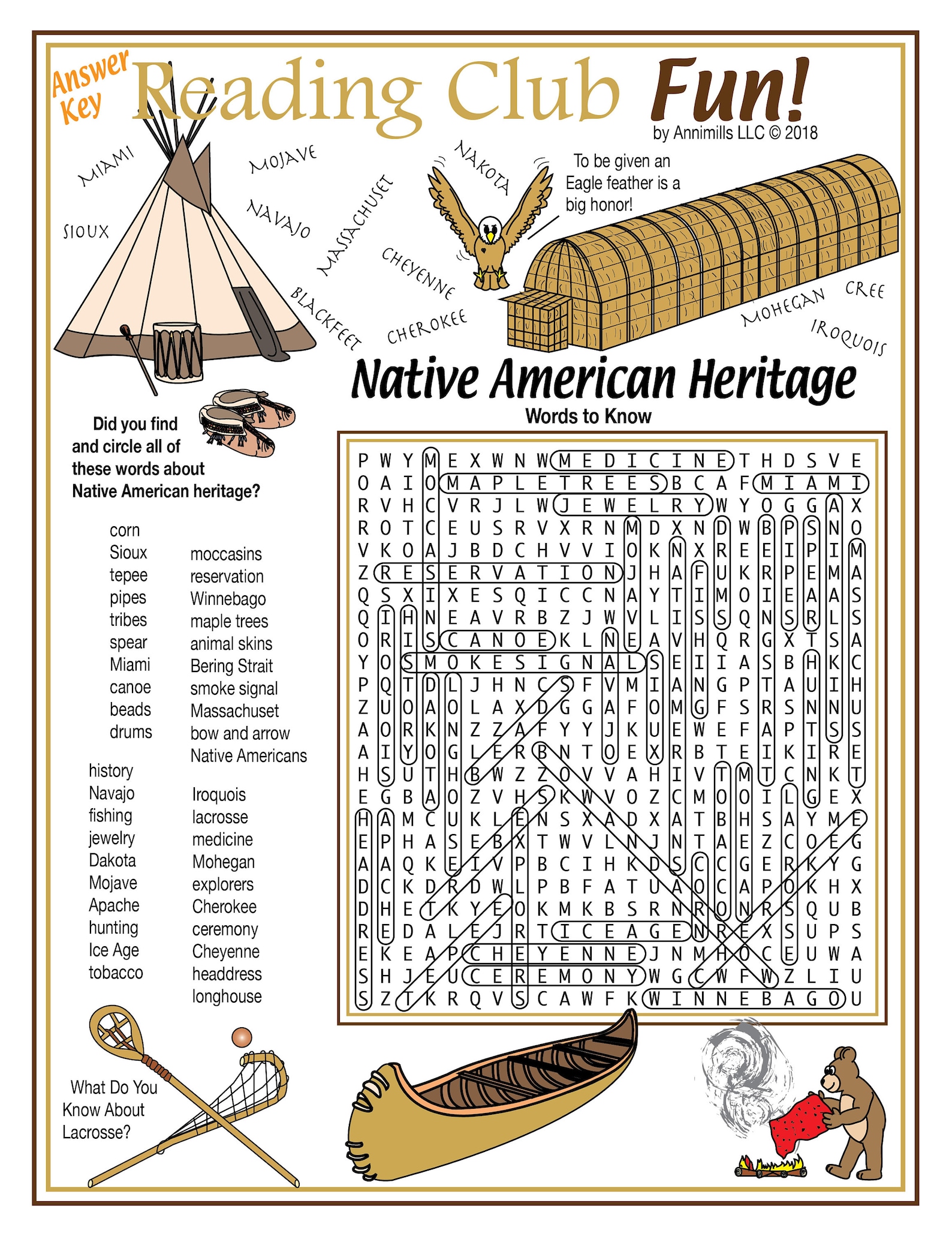 Native American Heritage Word Search Puzzle - First People - Indigenous ...