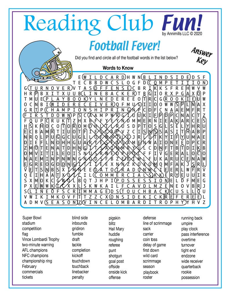Football Facts & Fun Printable Activity Set history, Teams, Terms - Etsy