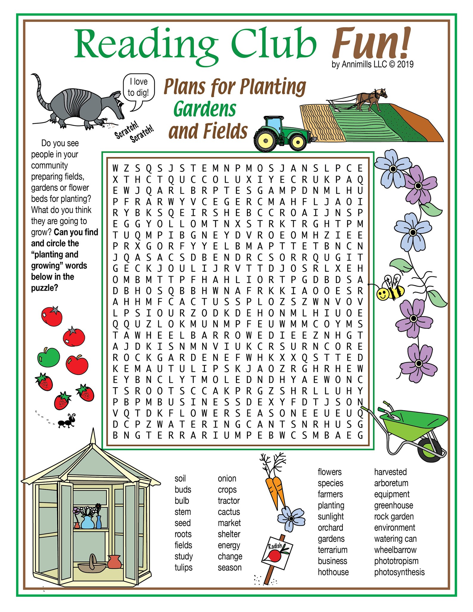 Planting - Farms and Gardens Puzzle Set – BONUS Noun and Adjective Word ...