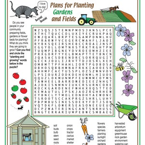Planting - Farms and Gardens Puzzle Set – BONUS Noun and Adjective Word ...